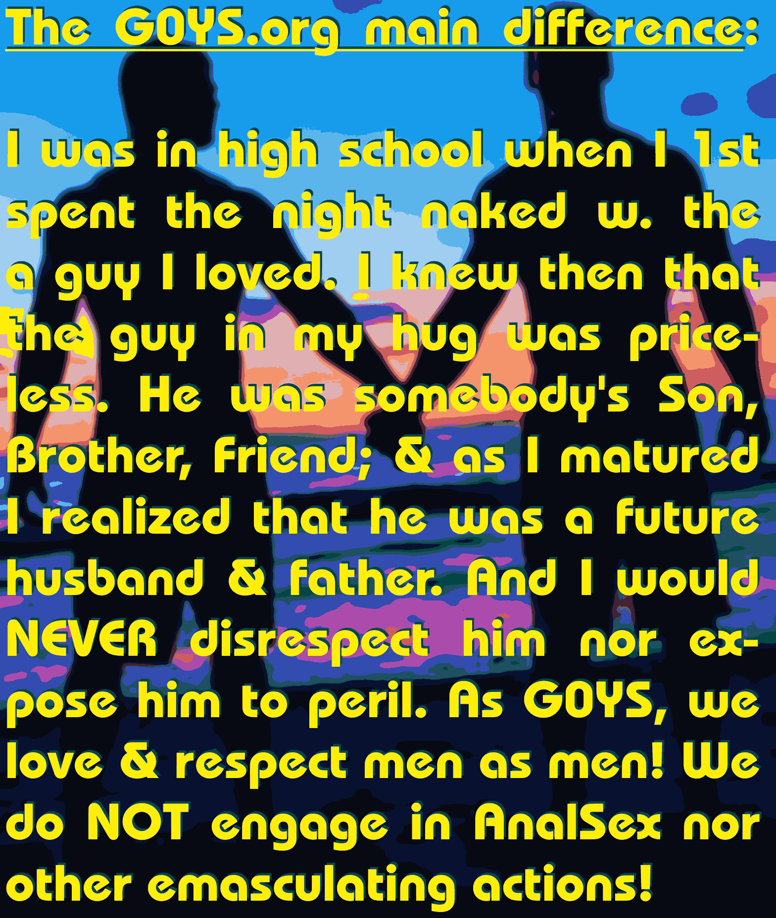 G0YS.org - Men who love masculinity but are not GLITQetc Affiliated!